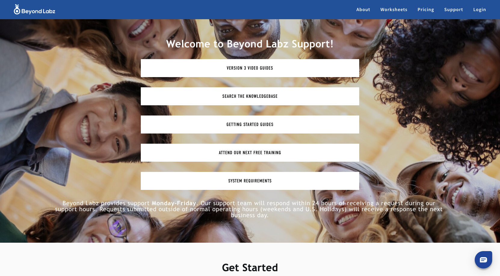Customer support page